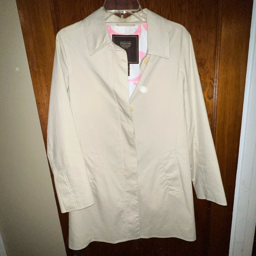 Coach Leatherware Short Trench Coat/Rain Jacket - Gem